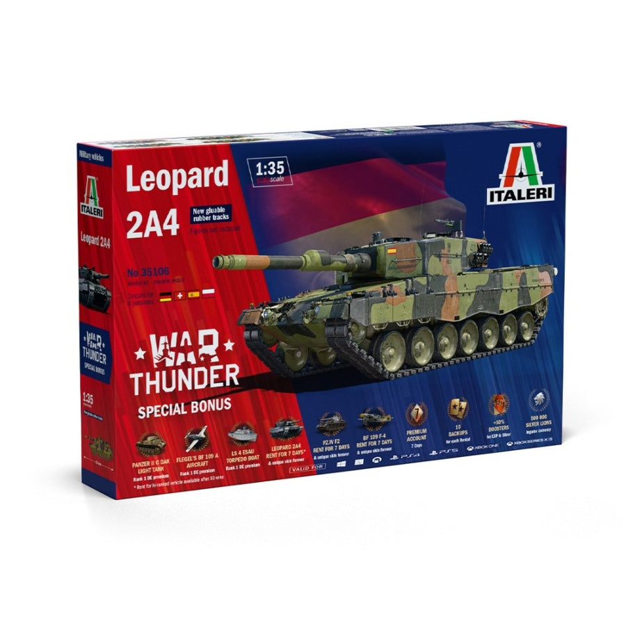 Italeri 1:35 Leopard 2A4 War Thunder MBT Kit – Code Included (35106 ...