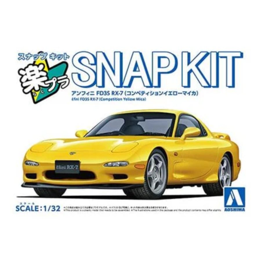 Aoshima 1/32 Snap FD3S RX‑7 – Competition Yellow Mica – Aussie Hobbies