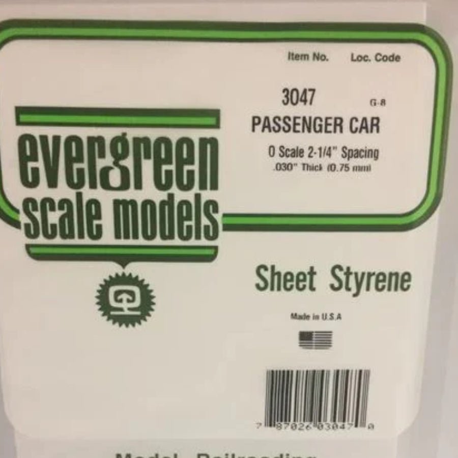 Evergreen Scale Models Polystyrene Sheet (Passenger Car) – Aussie Hobbies