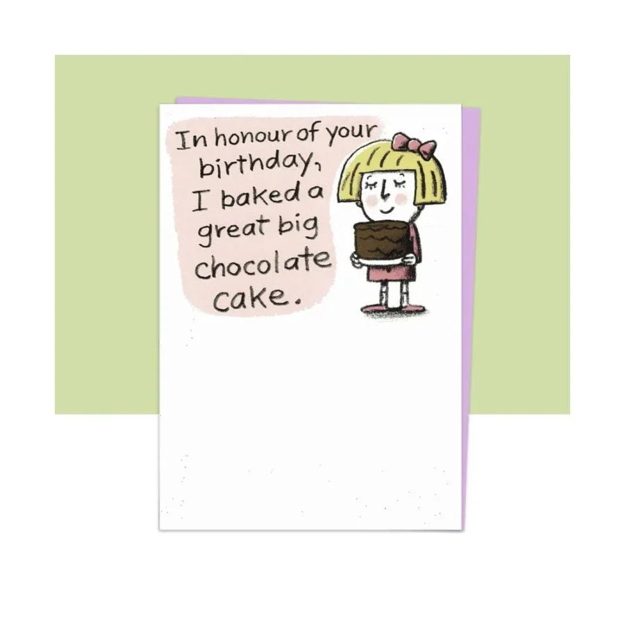 Funny Birthday Card – Chocolate Cake Joke – Aussie Hobbies
