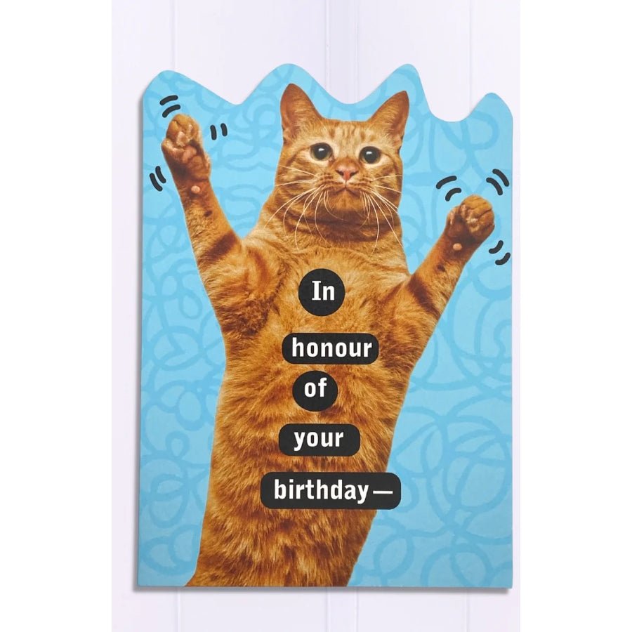 Funny Cat Birthday Card – “In Honour of Your Birthday – Jazz Hand ...