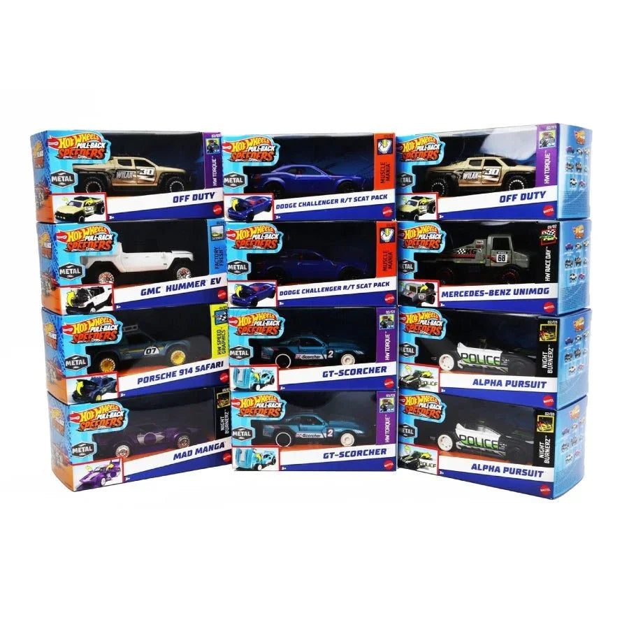 Hot Wheels Pull-Back Speeders 1:43 Scale – Assorted Die-Cast Vehicles ...
