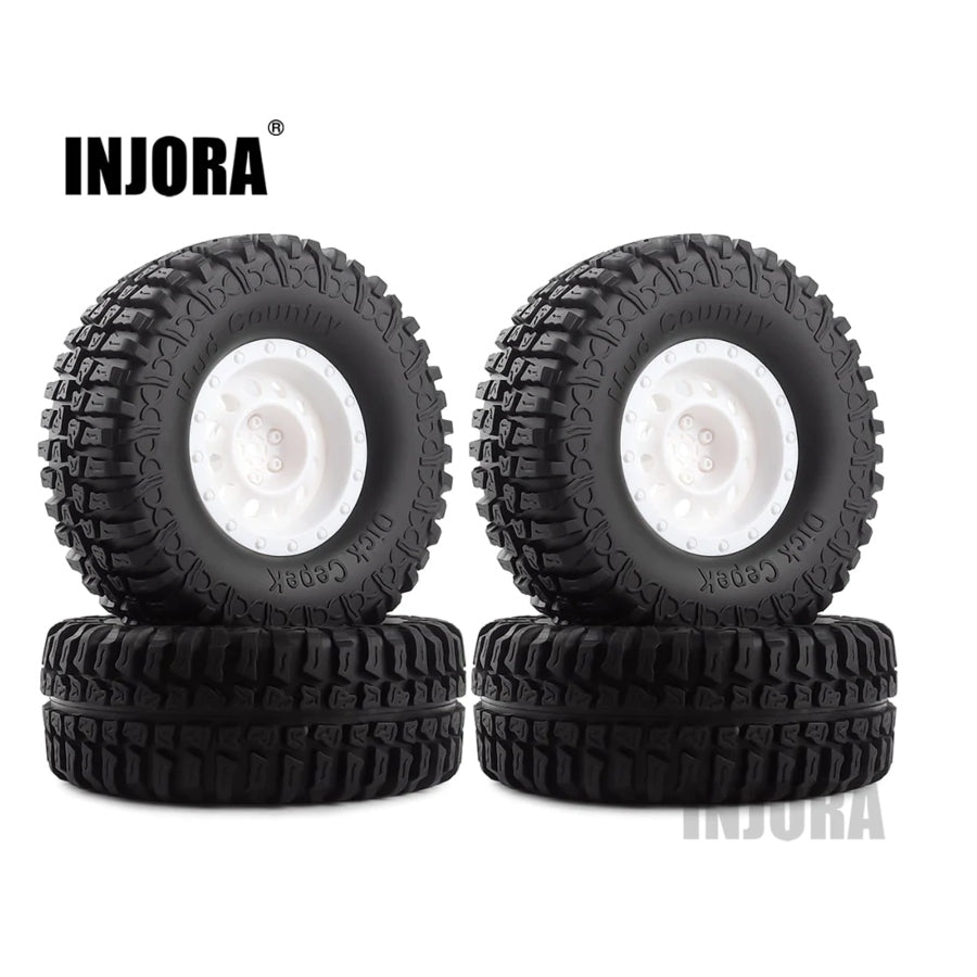 INJORA 4PCS/Set 1.9" 100*39mm Rubber Tires With Plastic Wheel Rims ...