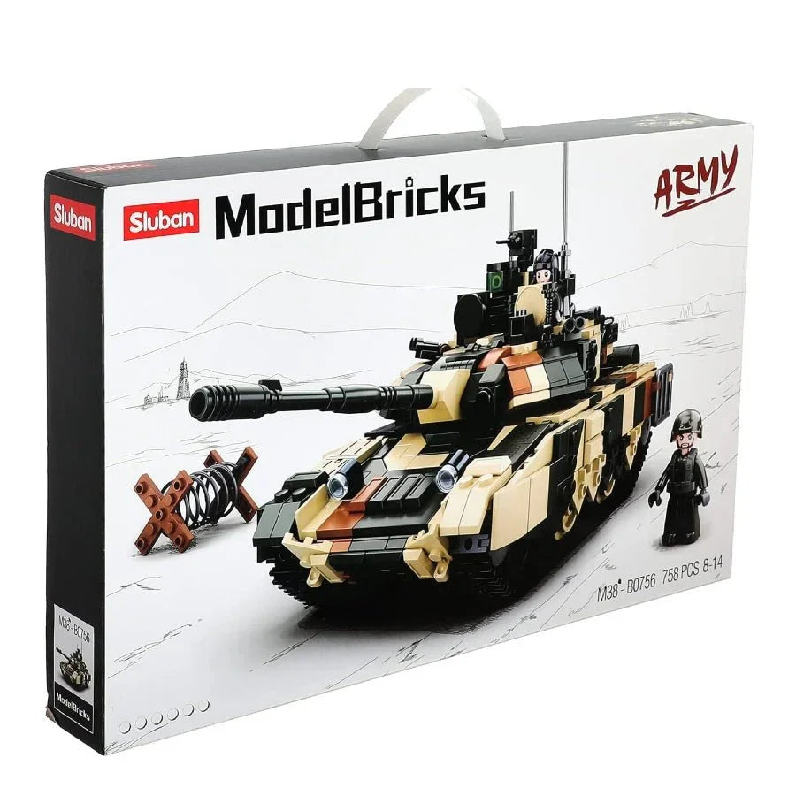 Sluban Model Bricks T90ms Battle Tank 758 Pcs – Aussie Hobbies