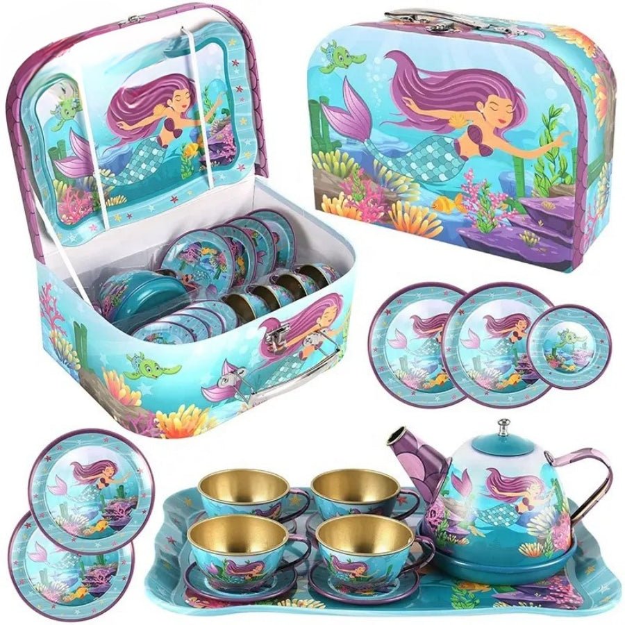 Mermaid Teapot Set – Kids Pretend Play Tea Party Toy Set – Aussie Hobbies